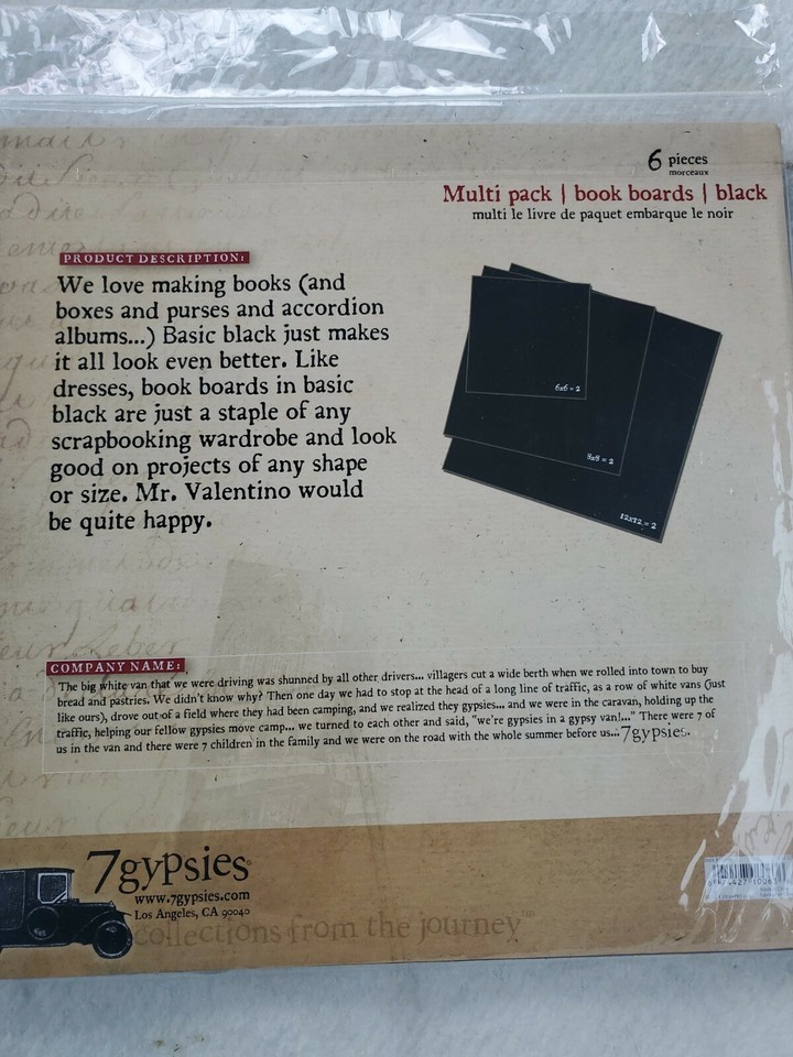 7 Gypsies Multi Pack Black Book Boards Package has 2 12X12, 2 8x8, 2 ...
