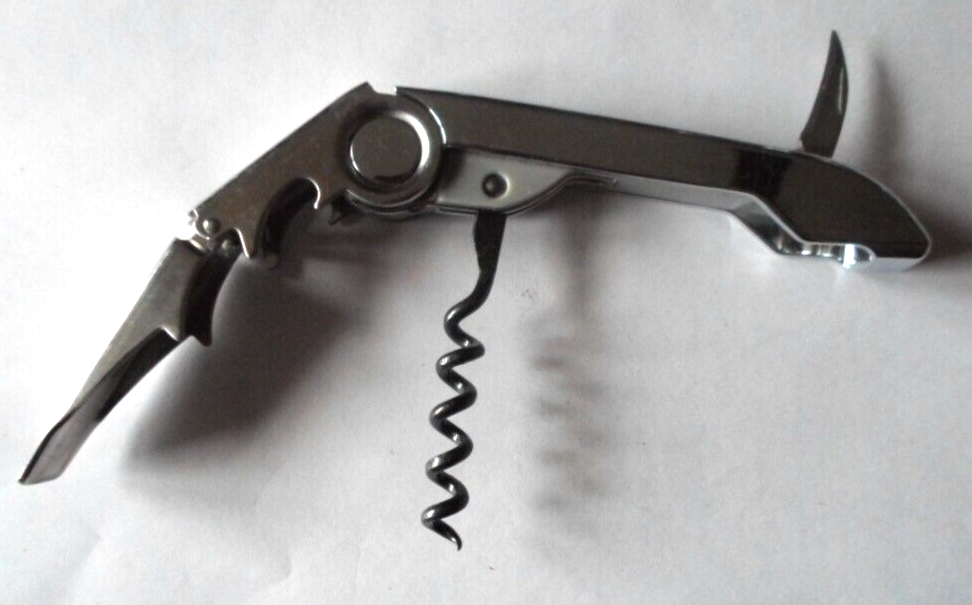 Vinturi Waiter's Corkscrew Bottle Opener Foil Cutter Silver Stainless ...