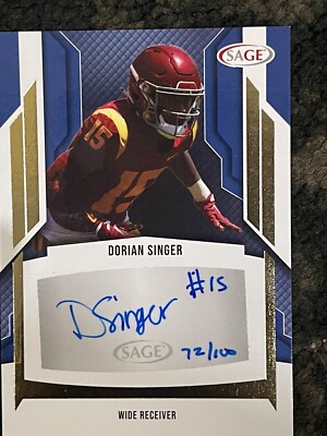 Dorian Singer 2024 SAGE HIT Low Auto Gold Foil Autograph 72/100 | eBay