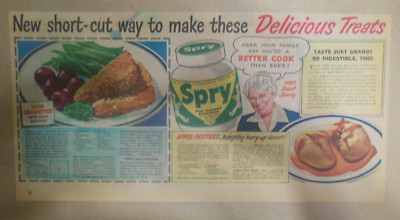 Spry Shortening Ad: Apple Fritters Recipe ! from 1940's Size: 7.5 x 15 ...