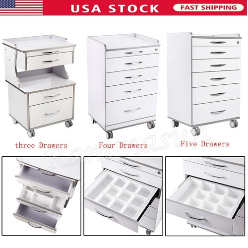 3/4/5 layers Dental Lab Mobile Cart Cabinet Medical Rolling Trolley ...