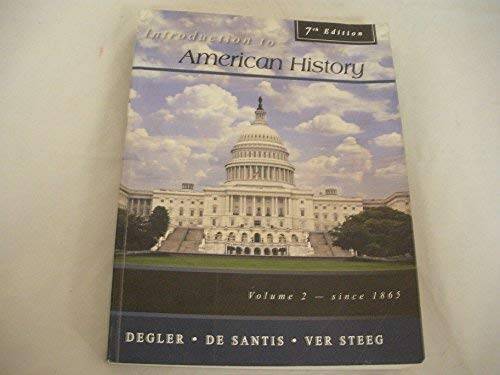 Introduction to American History Vol 2 7/e - Paperback - VERY GOOD ...