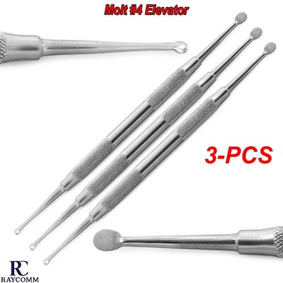 Dental Molt #4 Elevators Double Ended Periosteal Implant Stainless ...