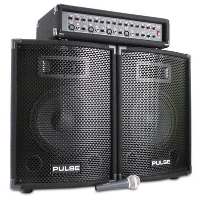 Pulse PA System For Singers – 10" Active Mixer Amp & Speakers, 200W ...