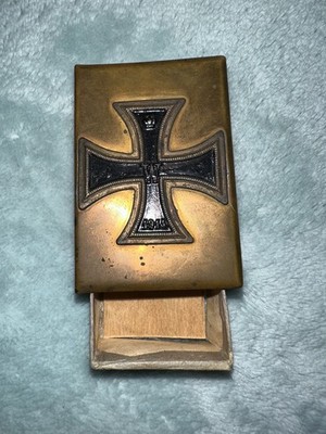 WW1 Brass Matchbox Holder, German Iron Cross Trench Art | eBay