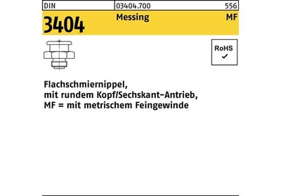 Reyher Flachschmiernippel DIN 3404 m.rundem Kopf/6-kant M 10 x 1 SW 17 ...