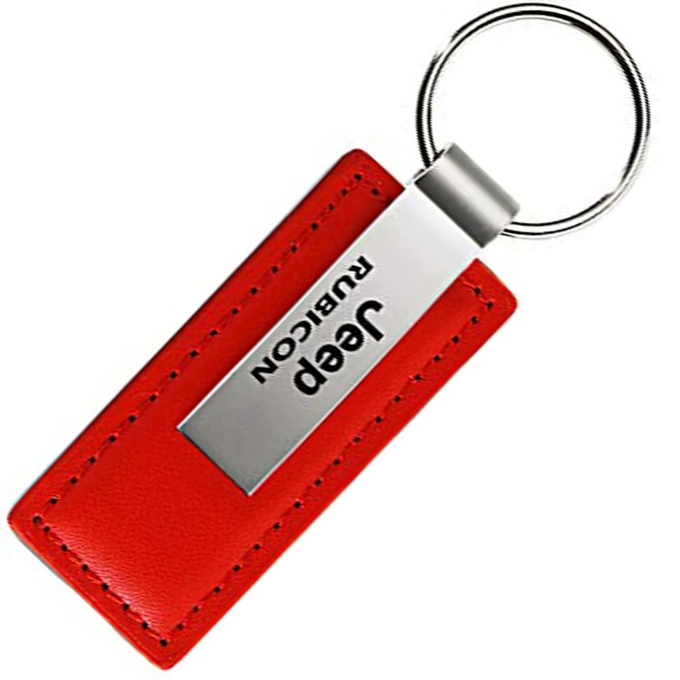 Jeep Rubicon Leather Keychain (Red) | eBay