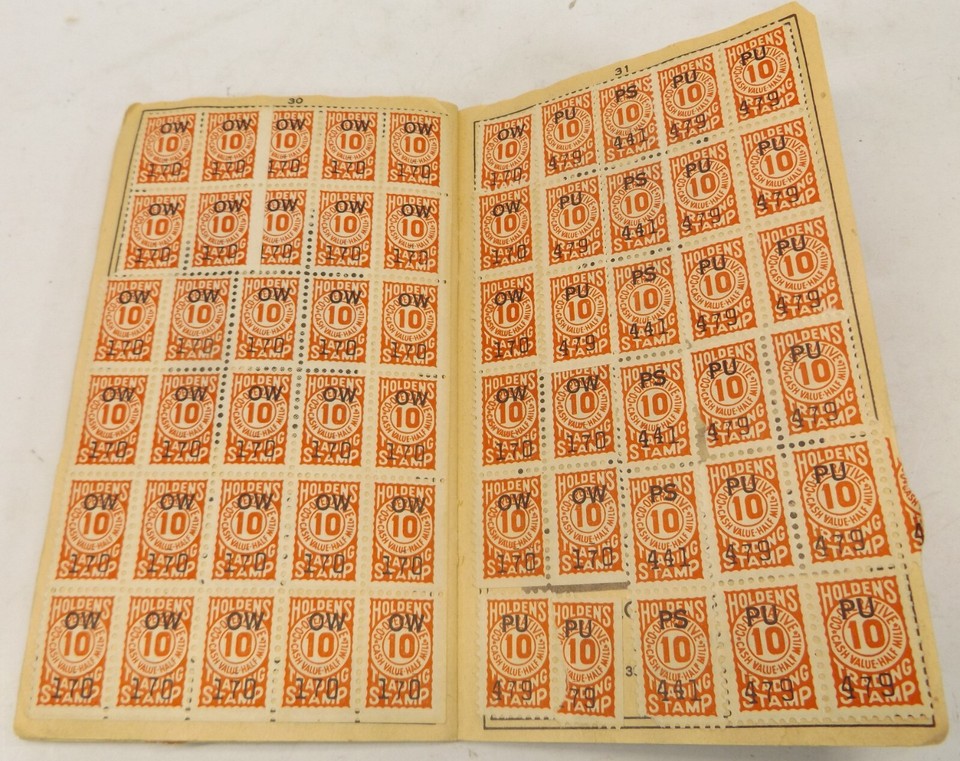 Holden Red Stamp Saver Book Full Trader Stamps Alex Benmark Hdw Flint ...