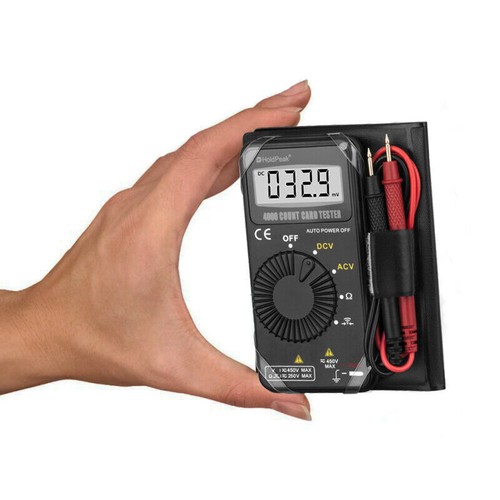 Mini Pocket Meter Digital Multimeter Auto Range DC AC Volt Ohm Portable ...