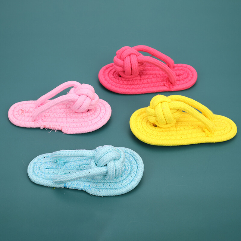 Cotton Rope Dog Toy Slipper Shoes Shape Pet Dog Biting Chew Pet ToyBDYB ...