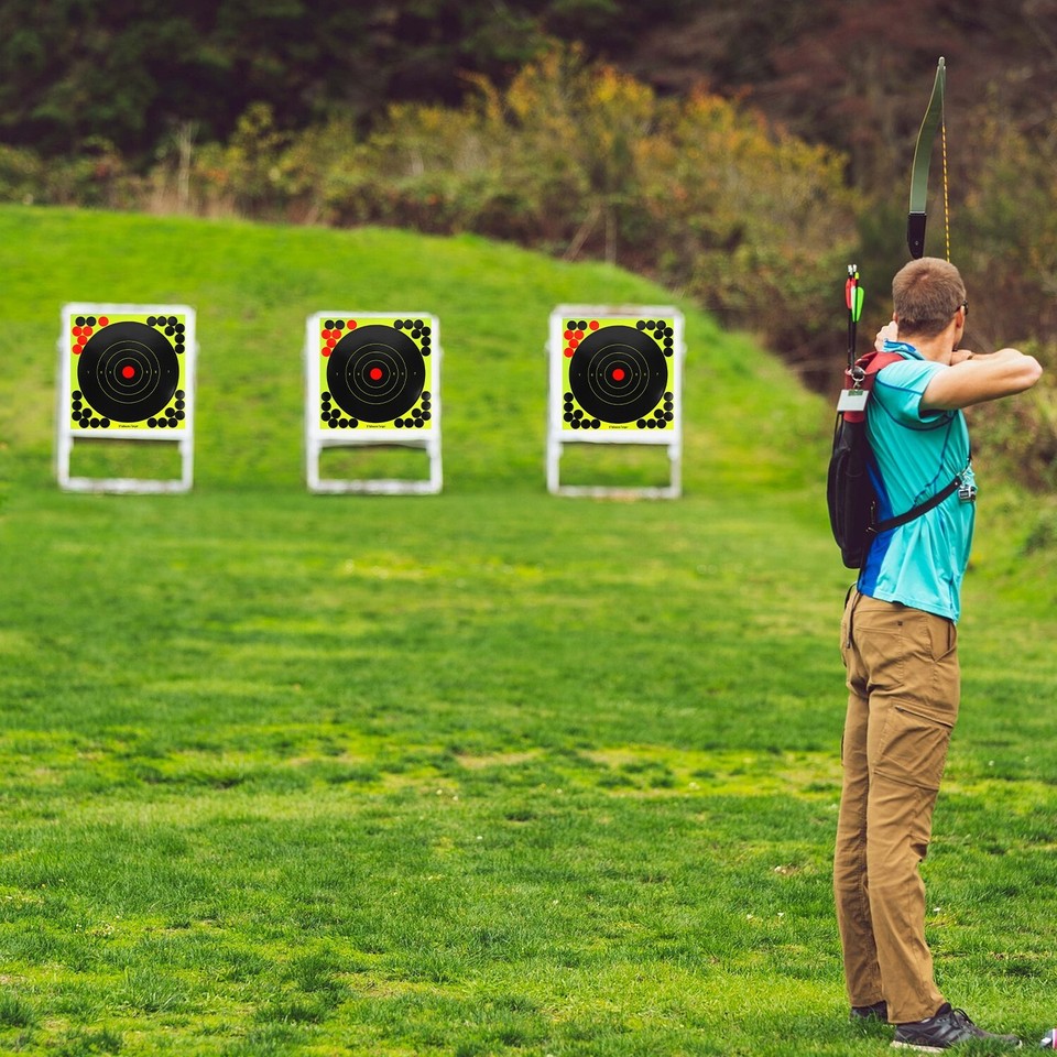 50 Packs Shooting Targets Reactive Range Paper Target Gun Shoot Rifle ...