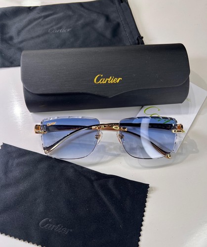 Cartier Big Glass gray blue photo tone Gold New | eBay