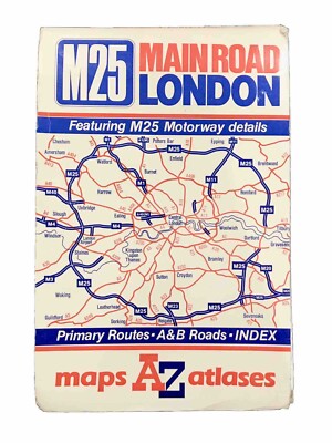 Vintage A-Z Main Road Map of London (M25, Primary Routes, A & B Roads ...
