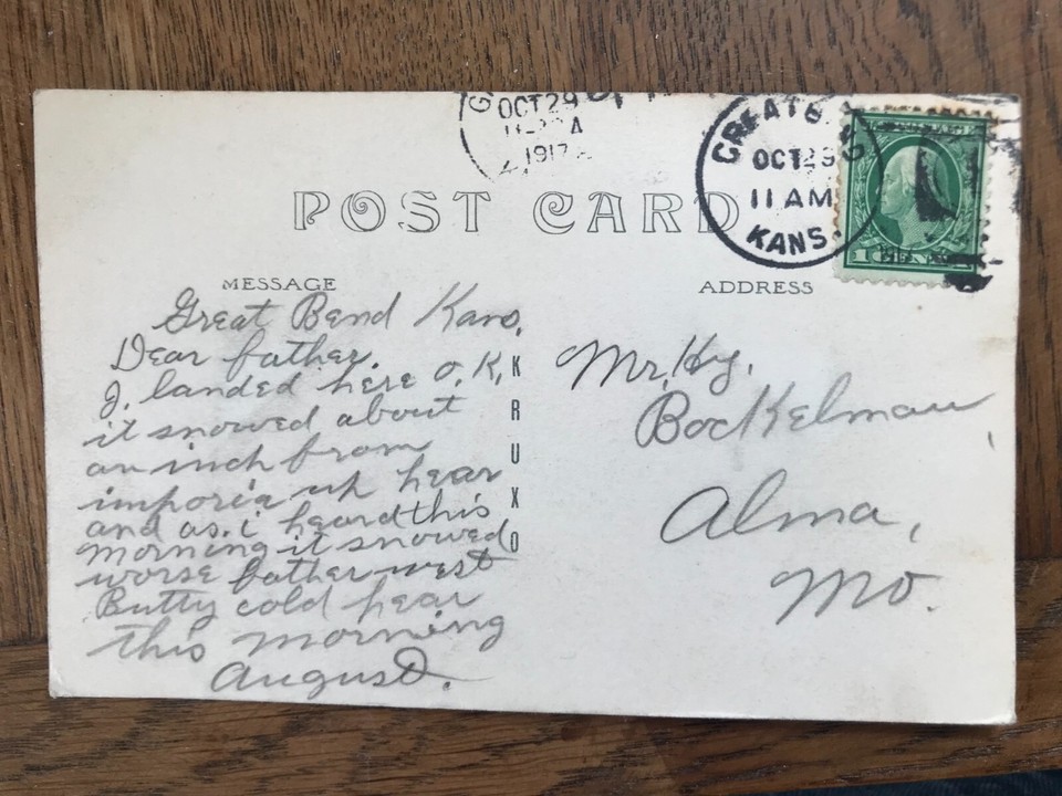 A. T. & S. Fe Santa Fe Station Great Bend Kansas RPPC Old Cars and ...