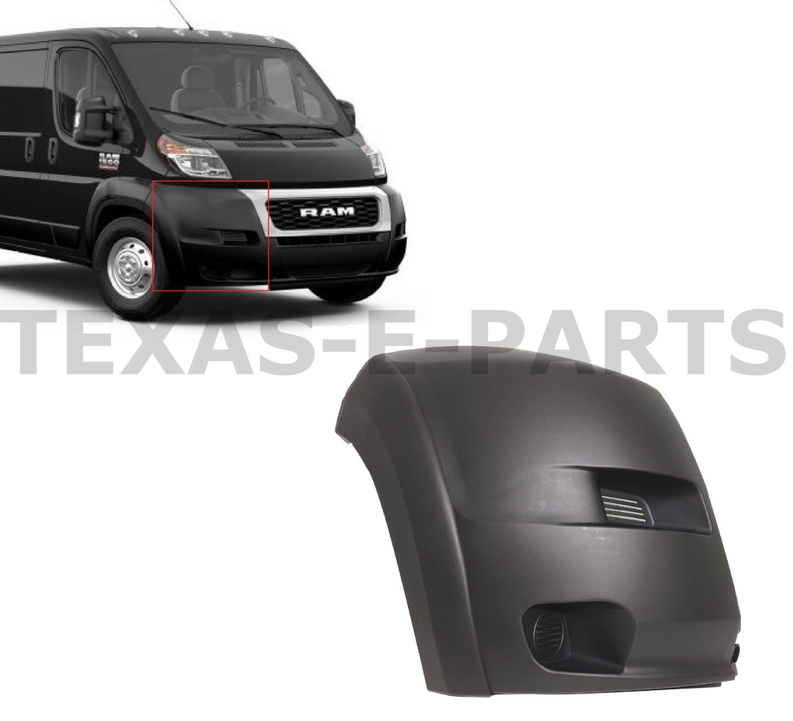 New Fits 2019-2022 Ram Promaster Right Front Bumper End Cap Cover W ...