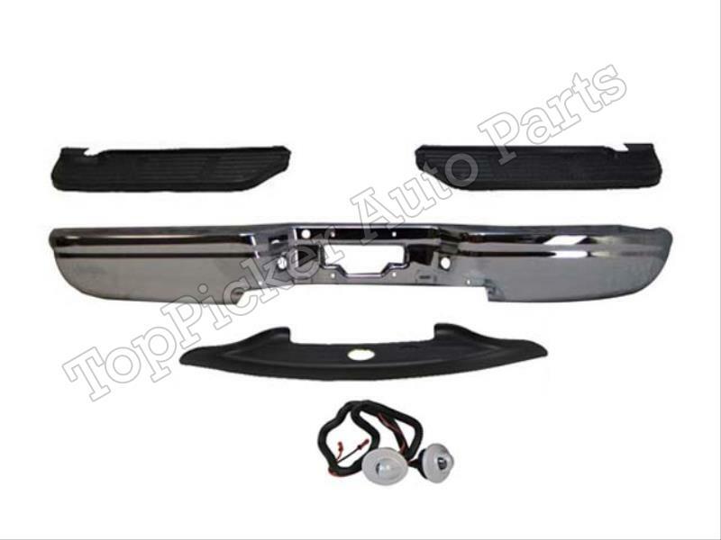 Rear Bumper Chrome Face Bar Top Low Pad Lice Lamp For F250 F450 99-07 W ...