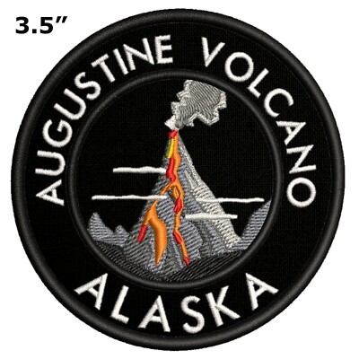 Augustine Volcano Patch Iron-On Embroidered Applique Nature Badge ...