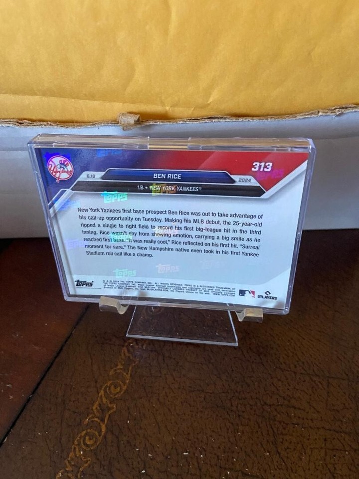 2024 TOPPS NOW BEN RICE 1ST CAREER HIT IN MLB DEBUT ROOKIE RC NEW YORK ...