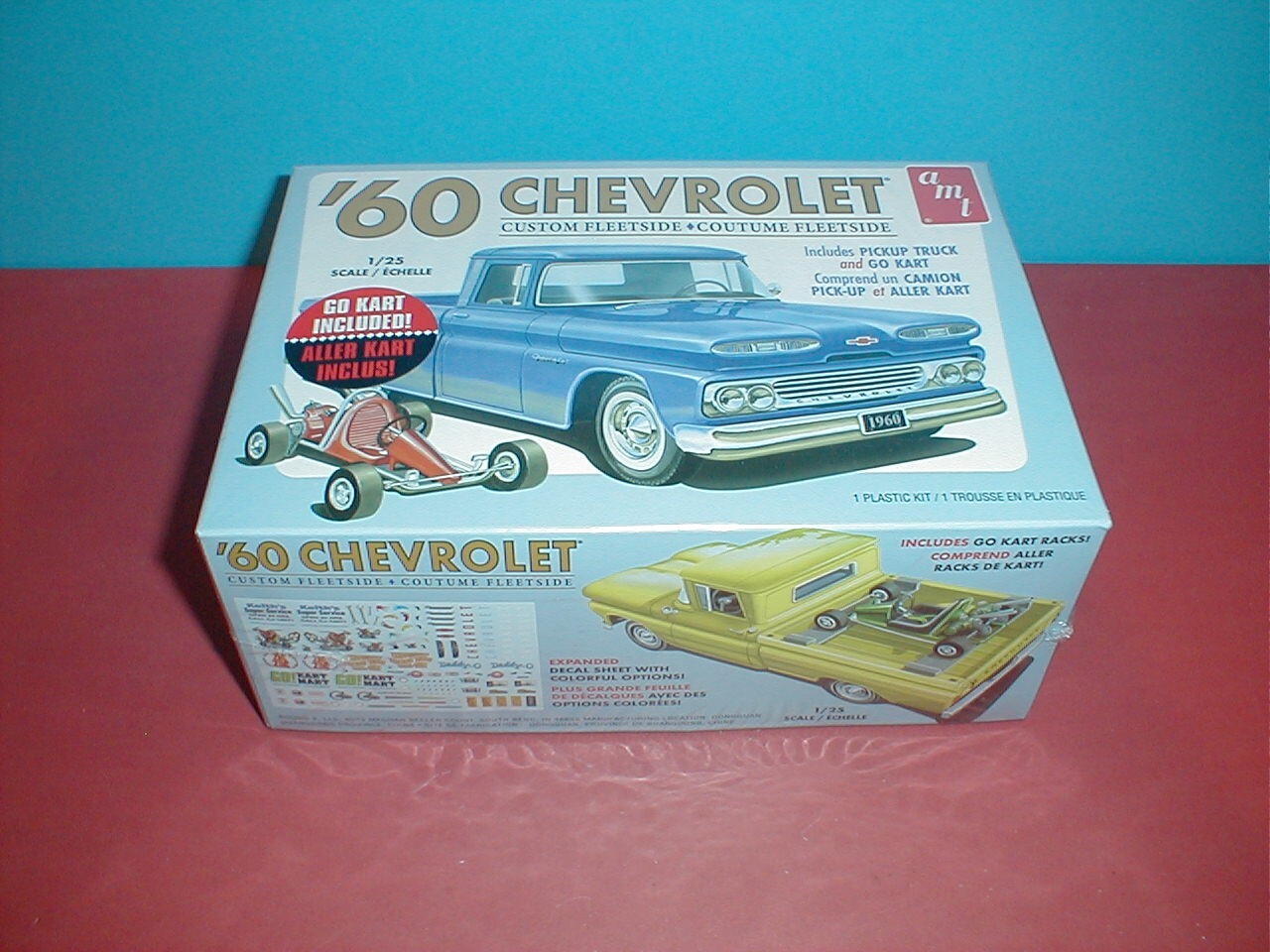 AMT 1/25 1960 60 CHEVROLET CUSTOM FLEETSIDE PICKUP GO KART MODEL KIT ...