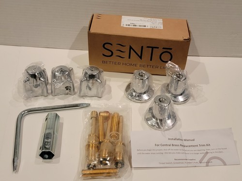 SENTO Bathtub + Shower 3 Handle Tub Trim Set For Central Brass Faucets ...
