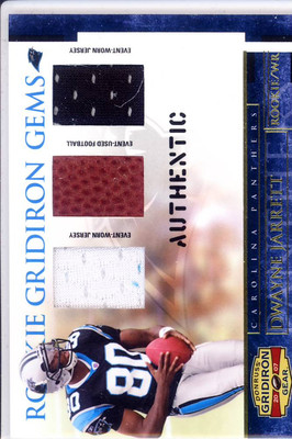 dwayne jarrett rookie rc draft 3x jersey/ball patch panthers usc ...