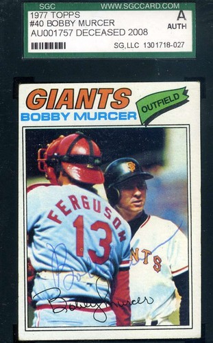 Bobby Murcer SGC Coa Autograph 1977 Topps Hand Signed | eBay