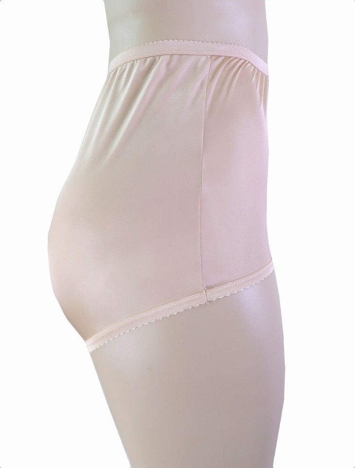 Shadowline Panty Women Brief Nylon Satin Underwear Vintage Style High ...