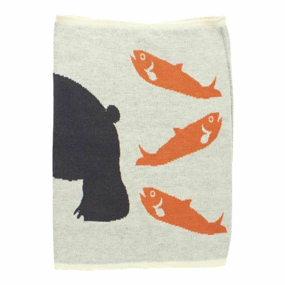 Kaya Japanese Haramaki Stomach/Body Warmer Belt Bear and Salmon Design ...