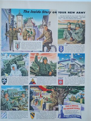 1950 vintag U.S. army recruitment Print ad. The inside story on your ...