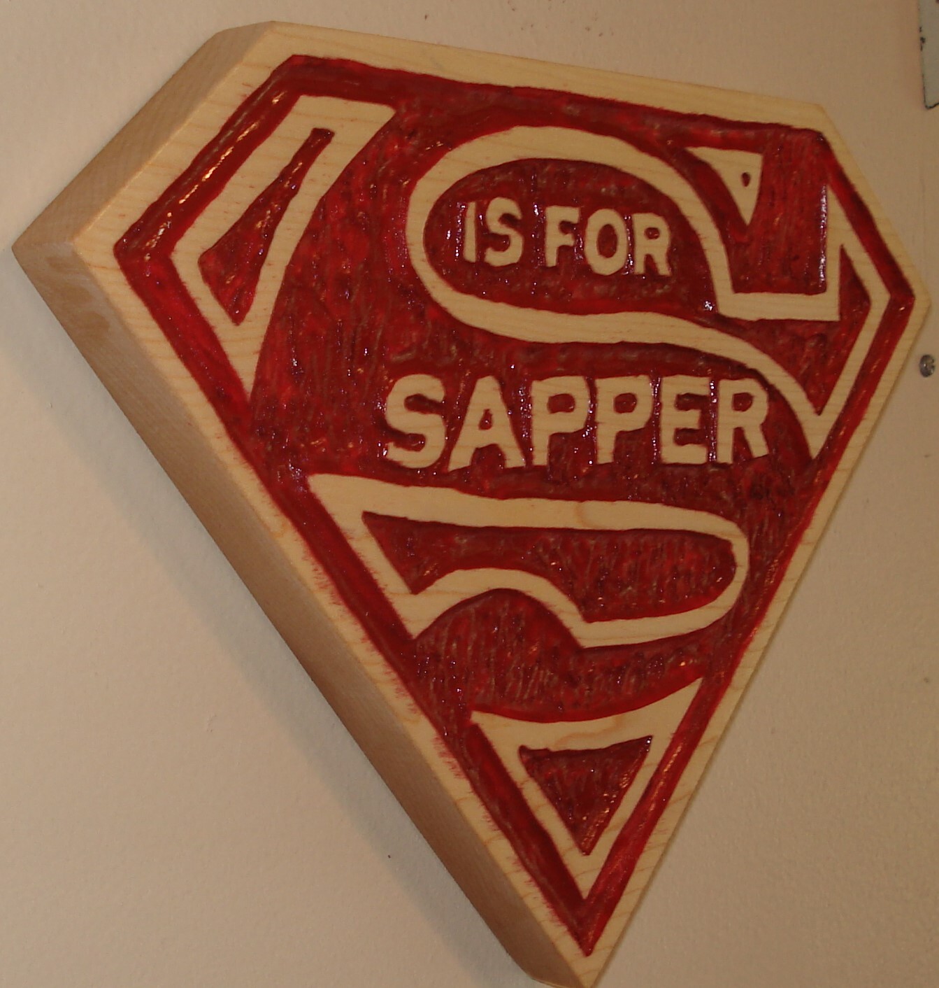 "S" is for SAPPER, wood carving, plaque, Combat Engineer. | eBay