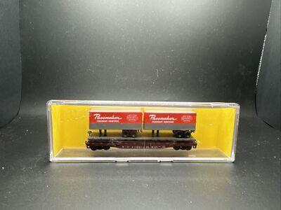 ATLAS N SCALE TRAIN NYC PACEMAKER #3750 PIGGYBACK FLAT CAR W/VAN ...