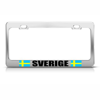 Sweden Flag Sverige Swedish Country Steel Metal License Plate Frame | eBay