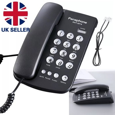 Large Button Landline Wired Telephone Desktop Corded Phone Mute Redial ...