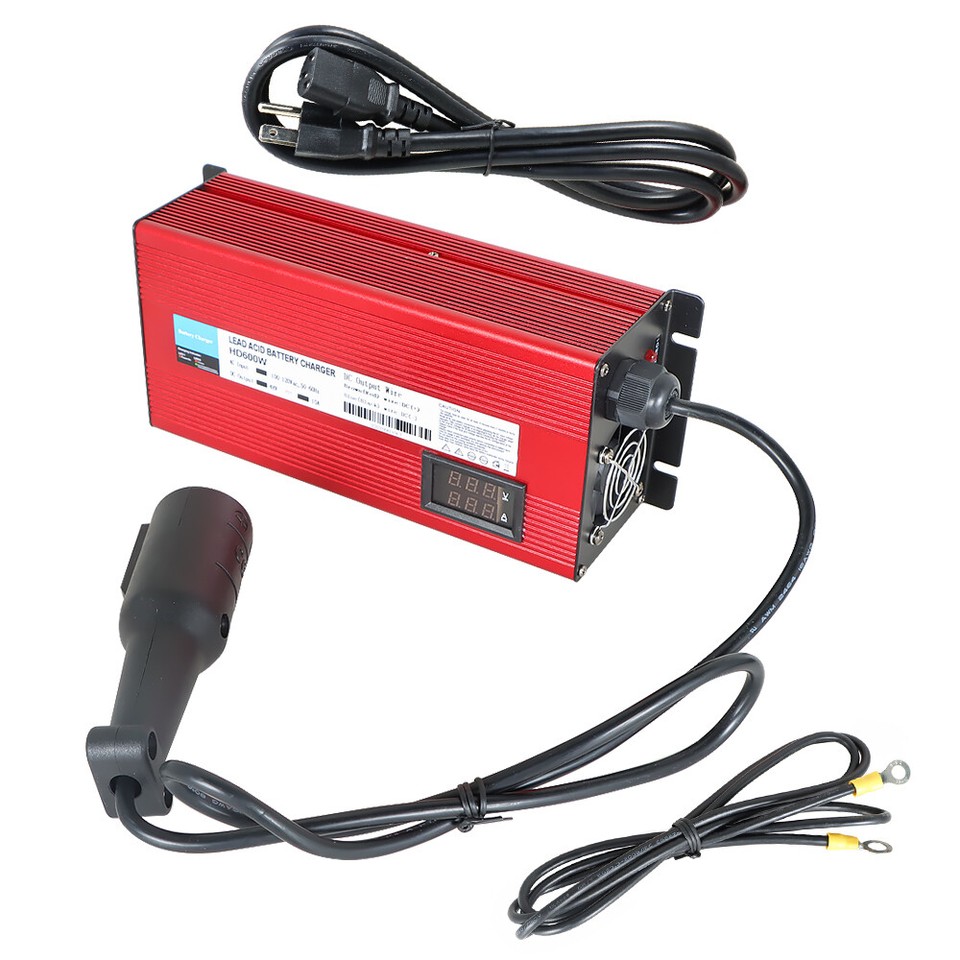 48V 10A Golf Cart Battery Charger With OBC Bypass Round 3 Pin Plug For ...