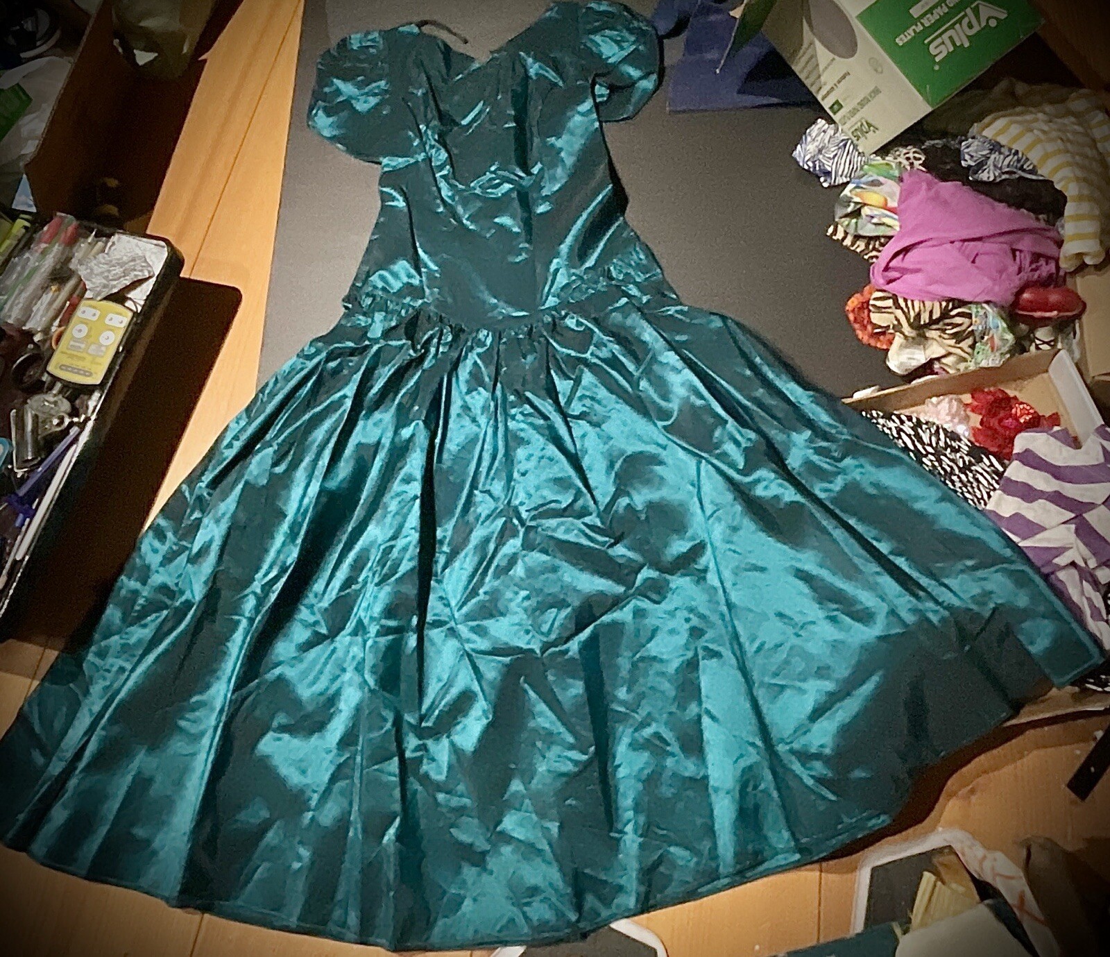 2 VTG Designer Prom Dresses Alfred Angelo SZ12 Acetat… - Gem