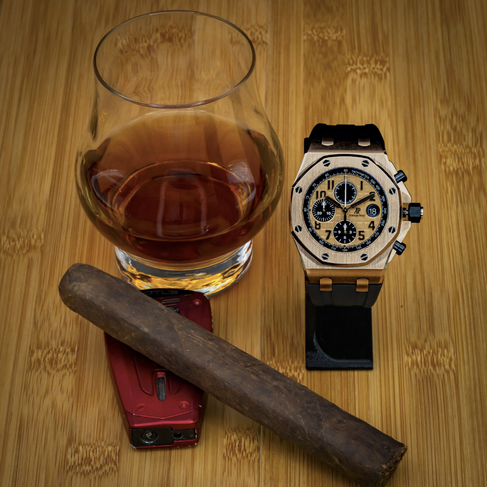 Audemars Piguet Royal Oak Chronograph Rose Gold Men's Watch Half Brick ...