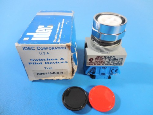 Idec ABW110-B,G,R 22MM Flush Push-Button Switch Red & Black Buttons Only | eBay