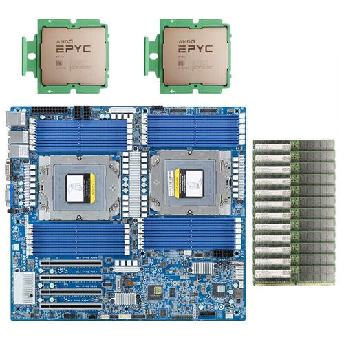 Gigabyte MZ73-LM0 Motherboard With AMD EPYC 9754 CPU/384GB RAM/RTX 4090 ...