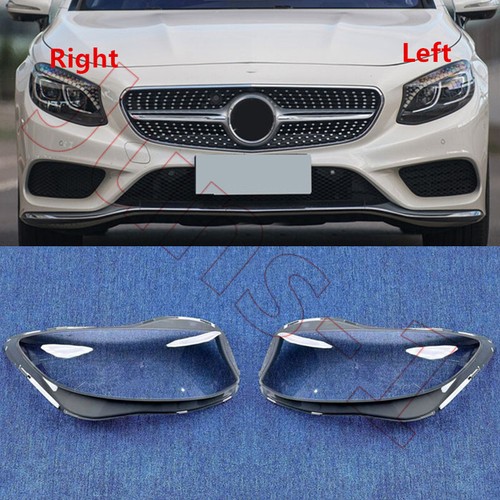 A Pair Headlight Clear Lens Shell +Glue For Mercedes C217 W217 S Coupe ...