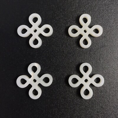 4 PC Natural White River Shell 16mm Engraved Symbol Slab 6- NEW DIY ...