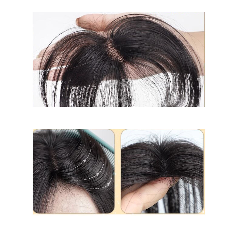 Clip in Middle Part Neat Wispy Bangs Fringe Topper Clip in Hairpiece ...