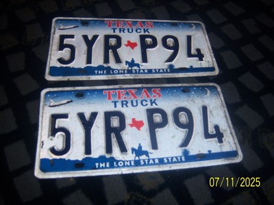 2 TEXAS TRUCK Expired License Plate #5YR P94 Tags Decor | eBay