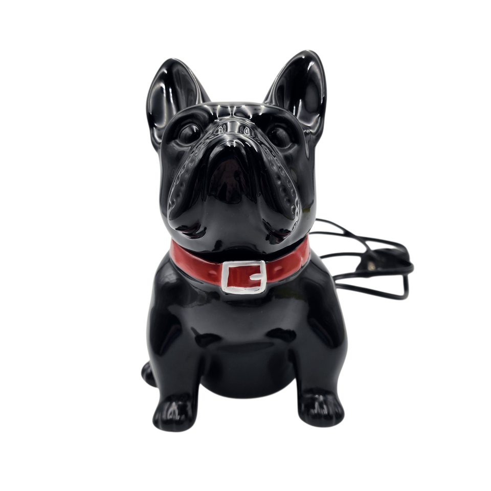 Scentsy Black French Bulldog Frenchie w/ Red Collar Retired Wax Warmer ...