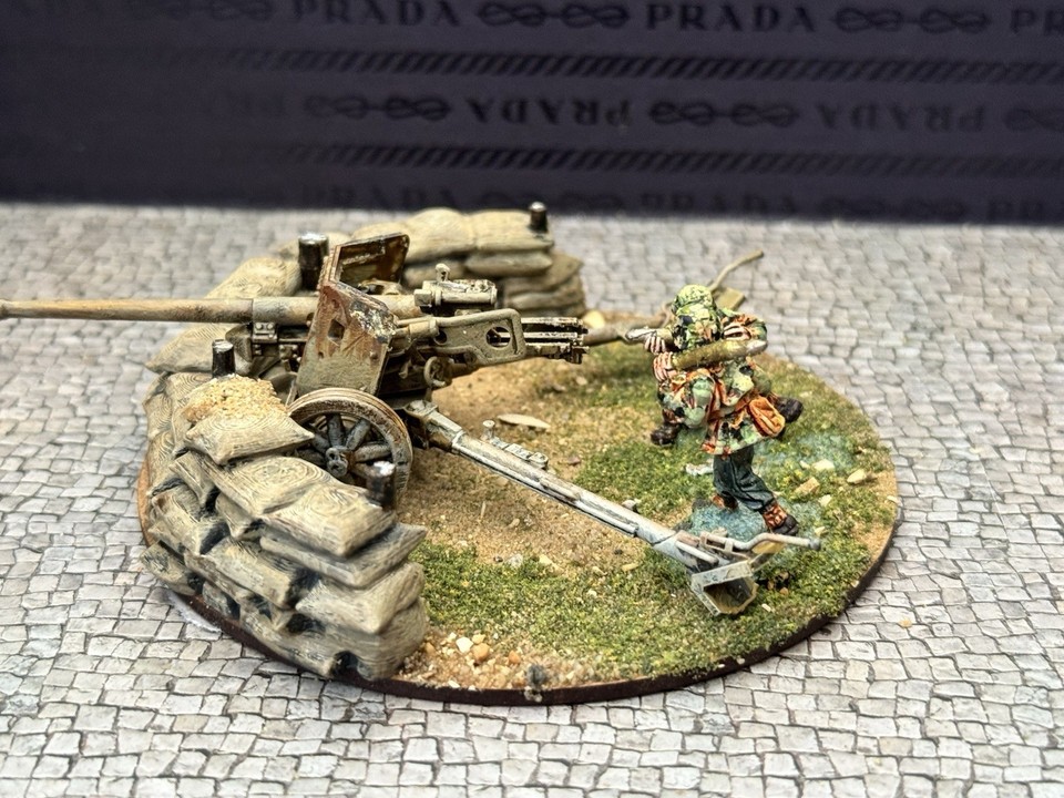 WAFFEN SS GERMAN PAK 40 ANTI-TANK GUN 28mm painted Historical WW2 BOLT ...