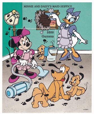 DISNEY Guyana Yvert SS 186 Disney characters at work (II) Minnie Daisy ...