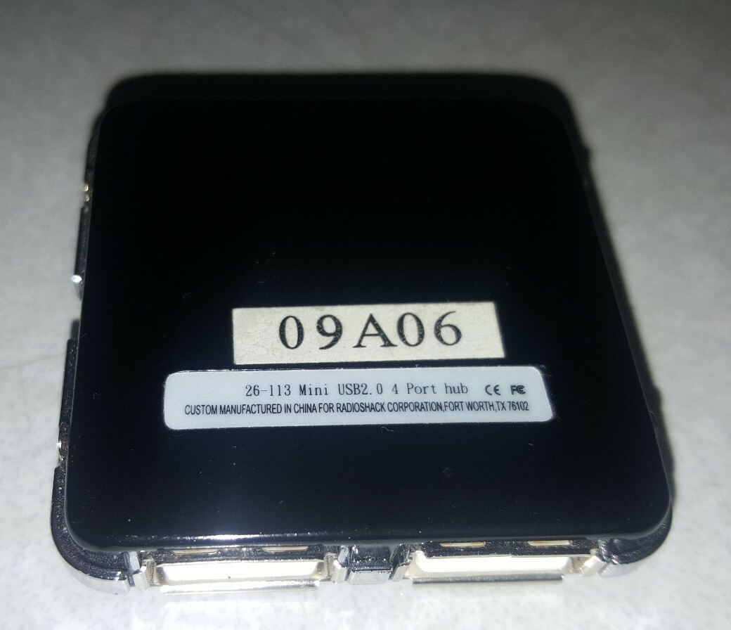 GIGAWARE RADIOSHACK 26 113 USB 2.0 4 HUB BLACK METAL ADAPTER WITH ...