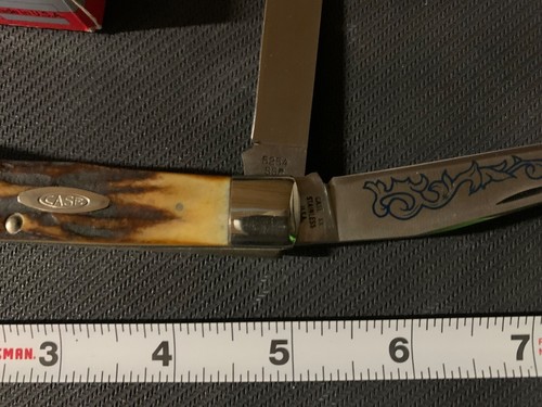 WR Case Knife Folding Stag Trapper Blue Scroll 5254 SSP (unique stag ...