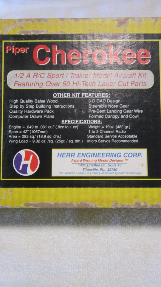 HERR ENGINEERING CORP PIPER CHEROKEE BALSA WOOD PLANE KIT | eBay