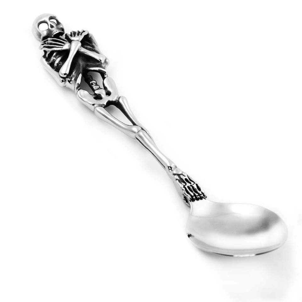 Cool Gothic Silver Stainless Steel Flatware Skeleton Forks Spoons ...
