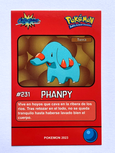 CARD POKEMON POKEDEX EC VOL. II #231 PHANPY 2023 Johto PERU South ...